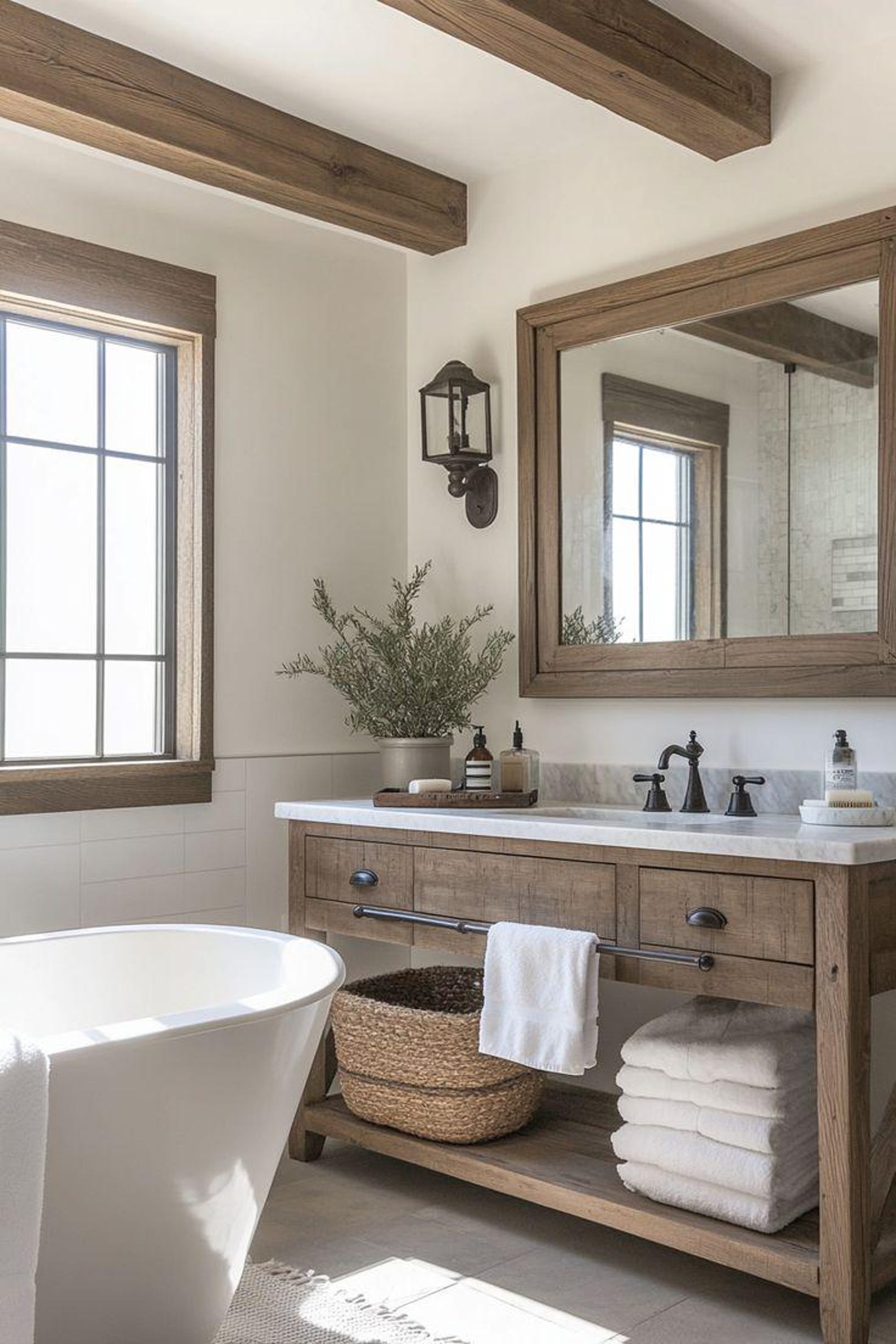 Modern Farmhouse Bathroom Design | E-design Service | Small Bathroom ...