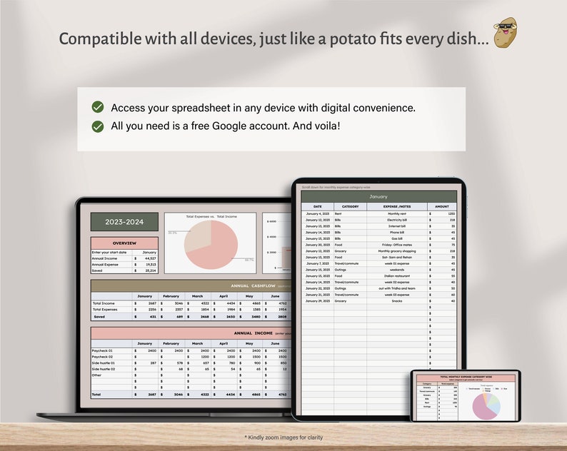 Income and Expense Tracker Google Sheets Expense Tracker Spreadsheet ...