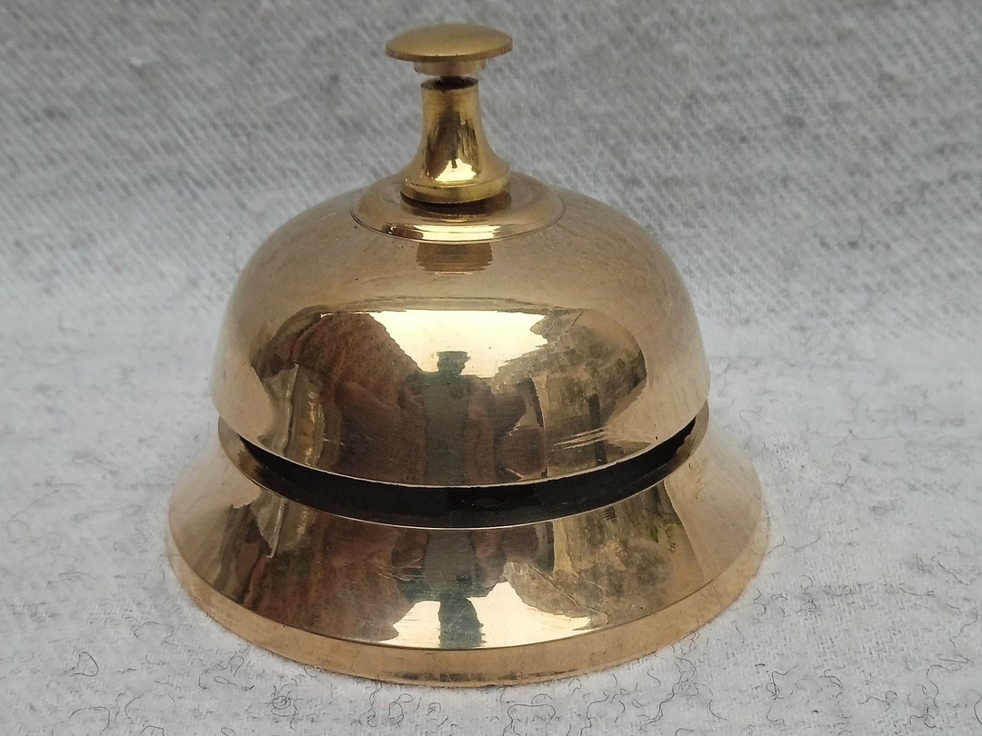 Art Deco Brass Table Bell With Floral Ornament Elegant Reception Accent ...