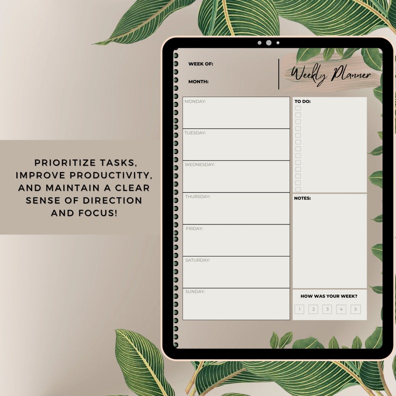 Digital Weekly Planner | Printable Template | 2024 Digital Planner ...