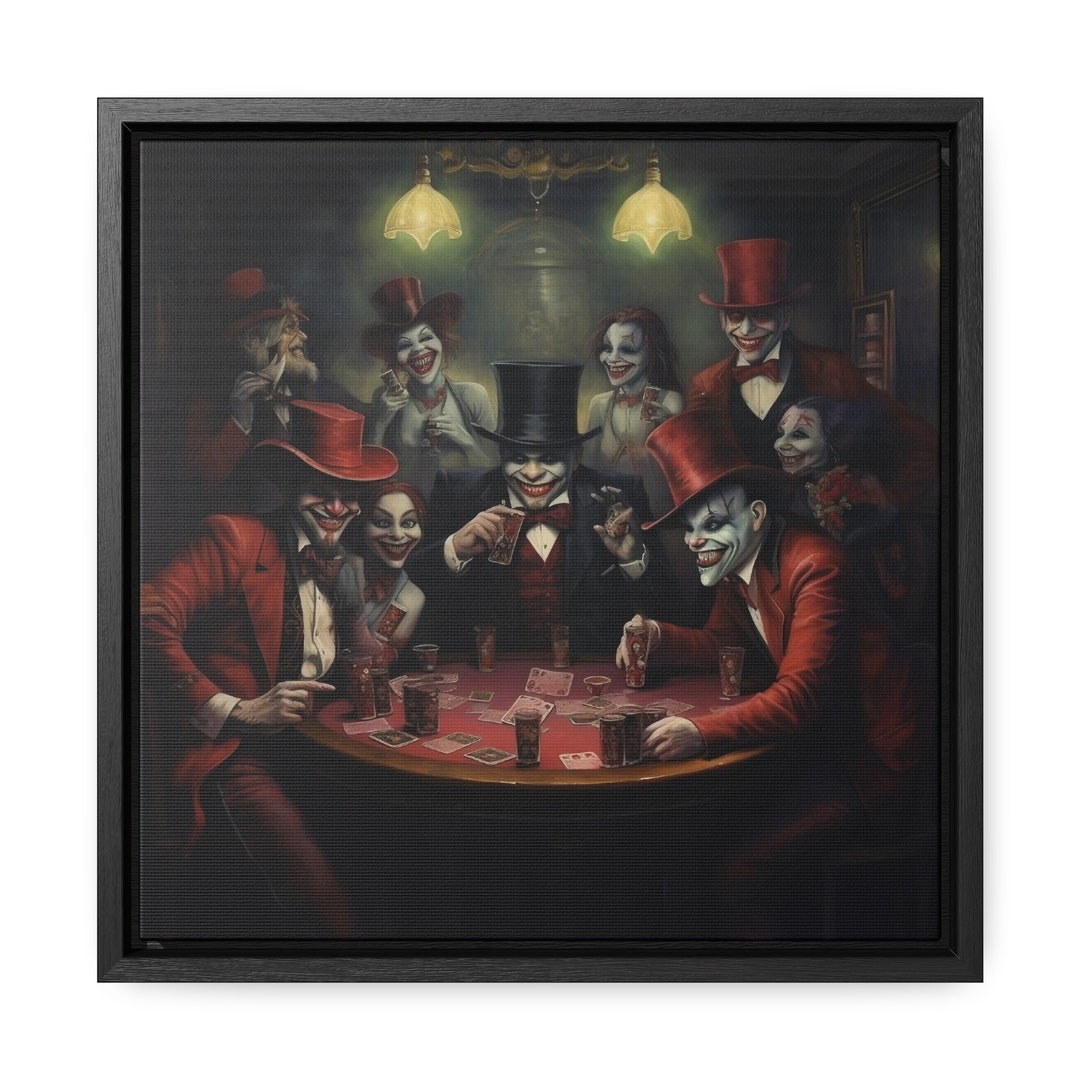 Evil Jokers Poker Party Gallery Canvas Wraps Square Frame - Etsy
