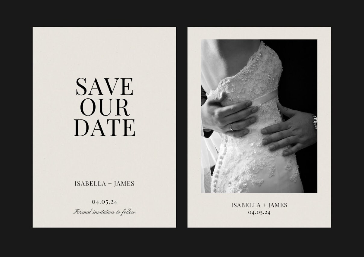 Modern Minimal Save the Date Template Save the Date With - Etsy