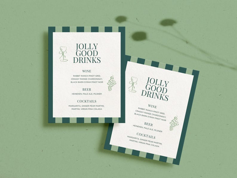 Editable Christmas Bar Menu Template: Holiday Drinks (8x10" Printable ...