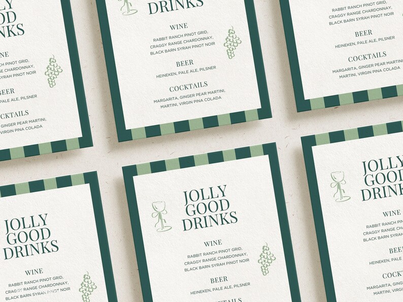 Editable Christmas Bar Menu Template: Holiday Drinks (8x10" Printable ...