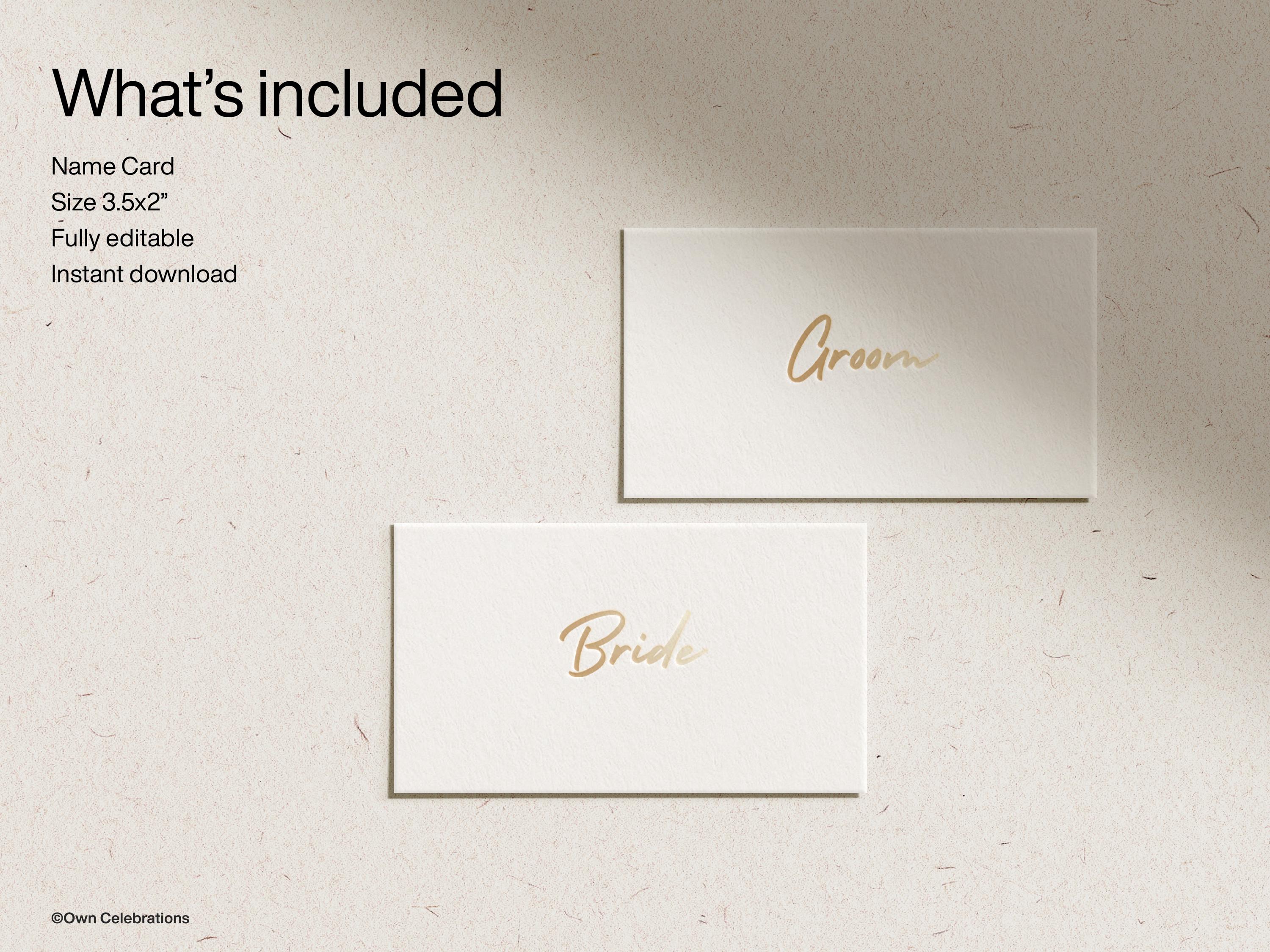 Modern Wedding Place Card Template: Editable Printable (instant ...