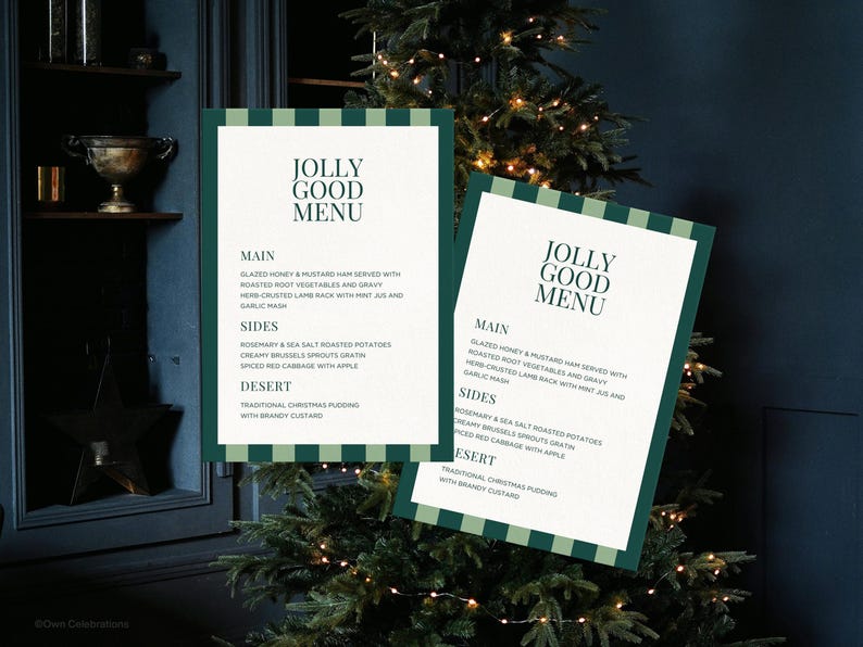 Editable Christmas Menu Template, Table Menu, Christmas Holiday Menu ...