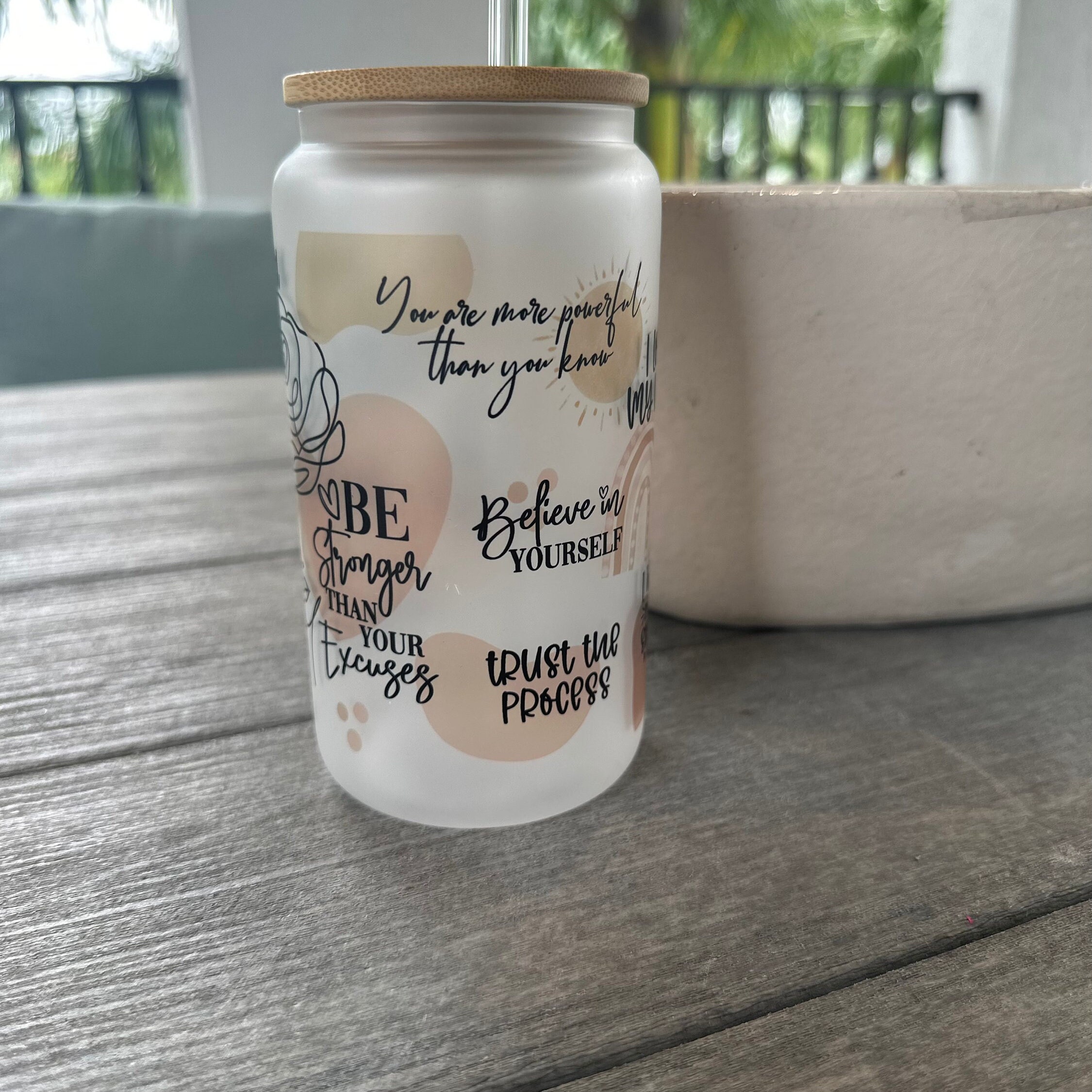Daily Reminders 16oz Glass Tumbler Gifts for Her Gifts for Sister and ...