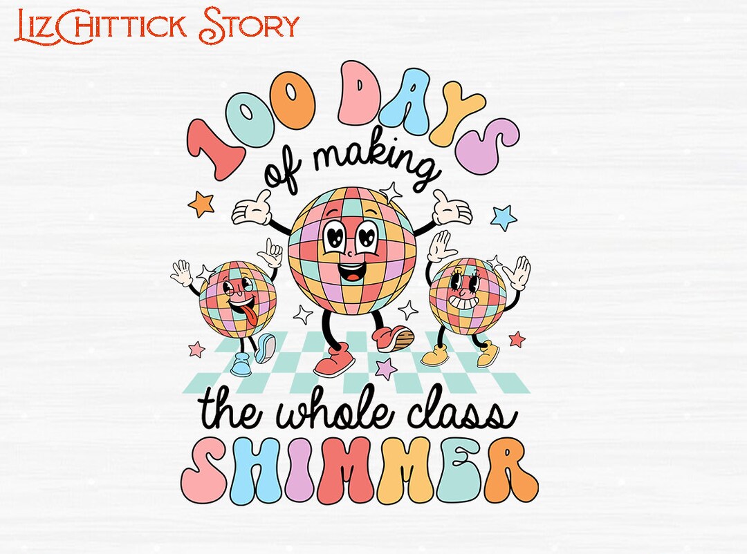 100 Days of School Disco Ball PNG, 100 Days of Making Whole Class ...
