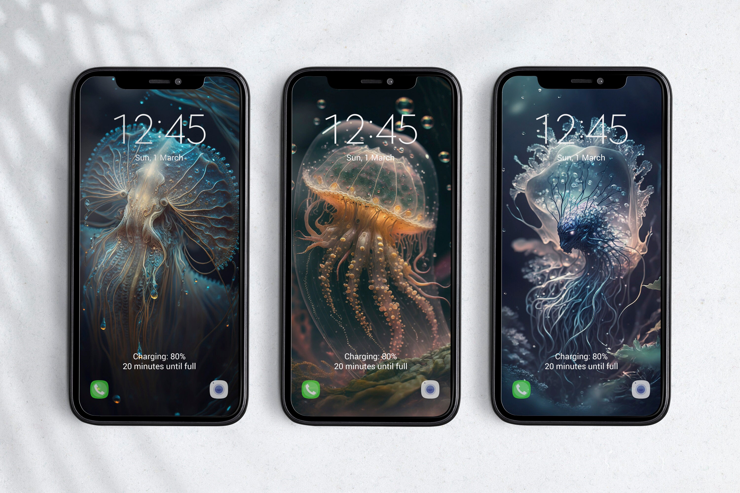 Sea Creatures. Set of Marine Life Inspired Wallpapers for the ...
