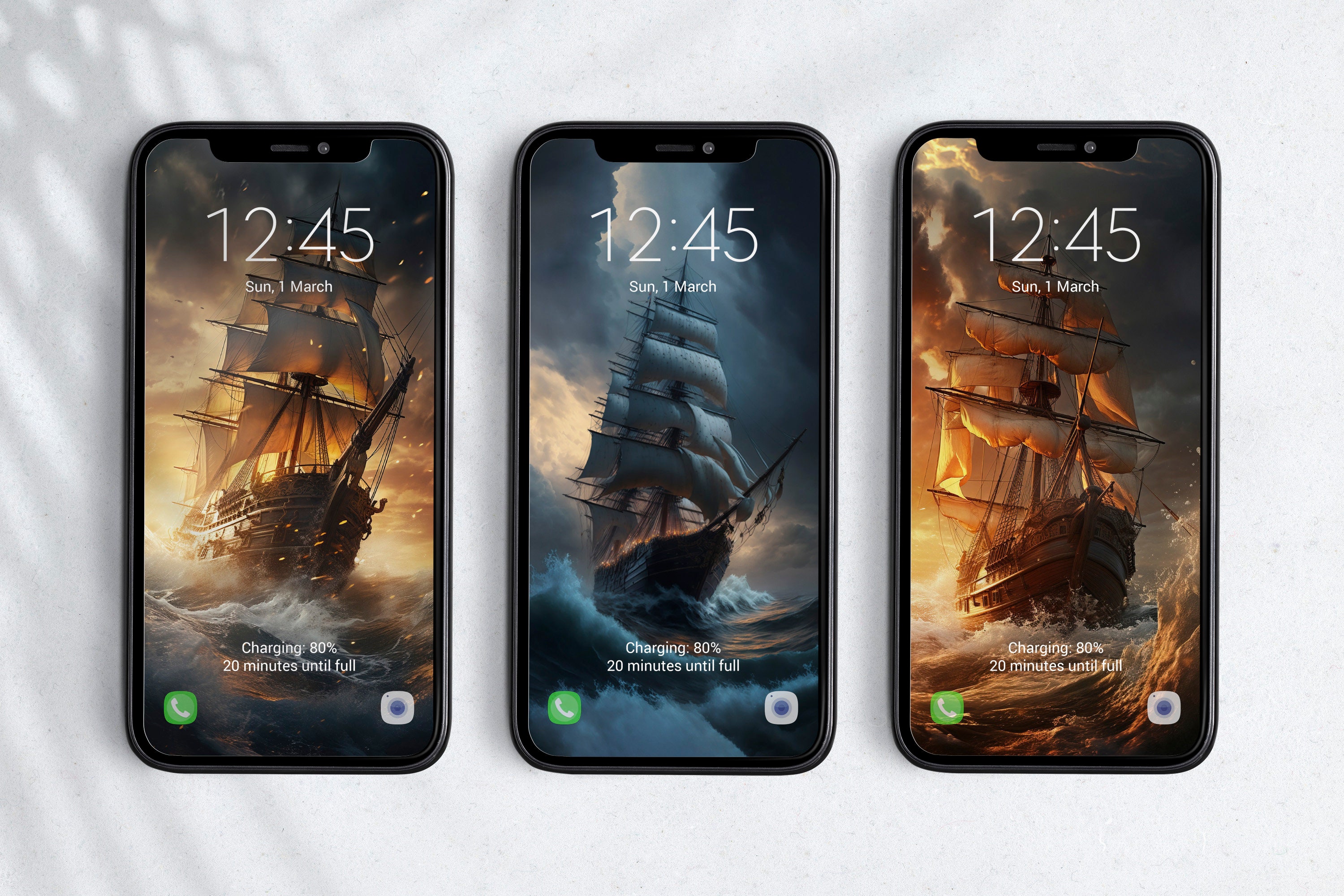 Sea Storm. Set of Marvelous Wallpapers for Smartphones. - Etsy