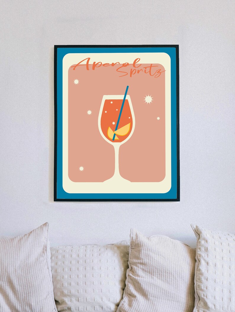 Aperol Spritz Cocktail Print Printable Cocktail Poster - Etsy