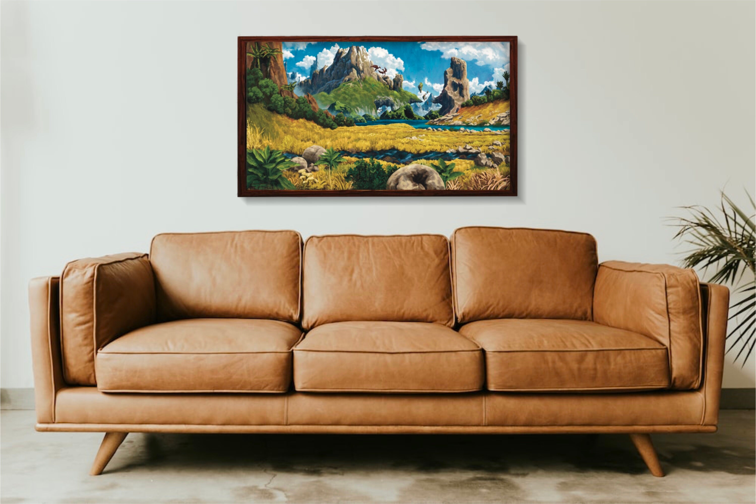 Printable Alpine Fantasy Landscape Digital Painting, Digital Oil ...