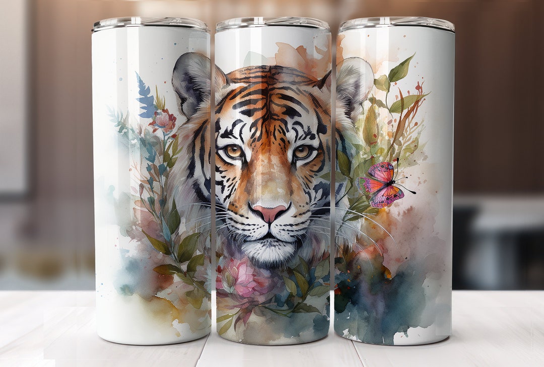 Tiger 20 Oz Skinny Tumbler Wrap Design, Sublimation, Wild Tiger Tumbler Print PNG Digital ...