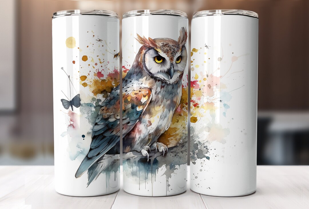 Owl 2 Tumbler, 20oz Skinny Tumbler, Sublimation Designs, PNG File ...