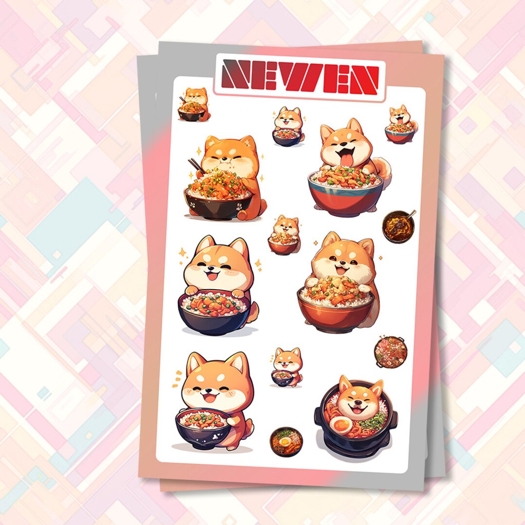 Cute Dog Sticker Waterproof Sticker Sheet for Laptop Water Bottle Cards ...