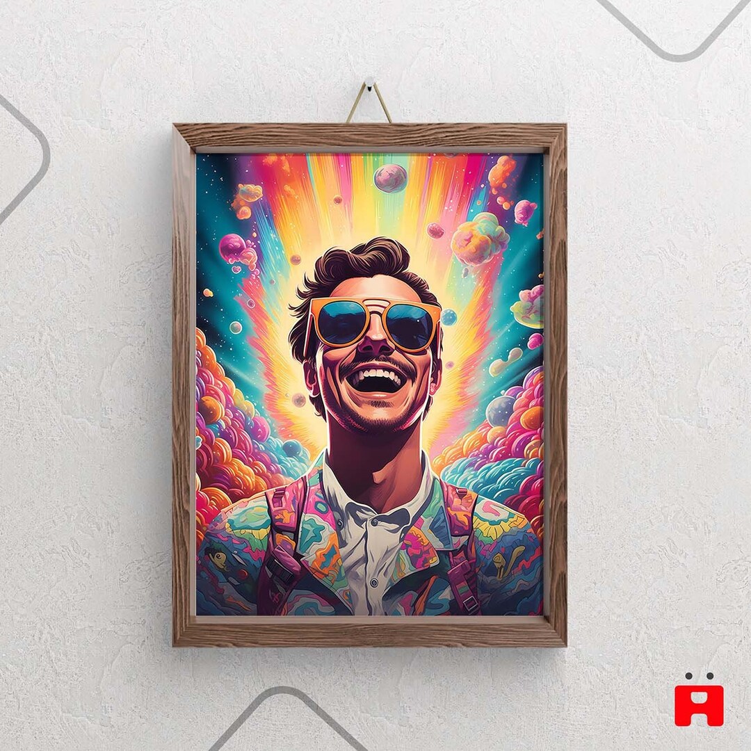 Chilling Retro Poster Digital Art Trippy Poster Retro Wall - Etsy