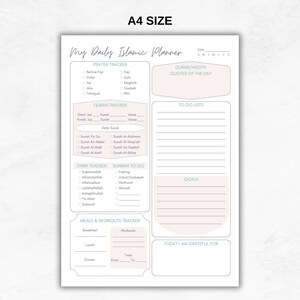 DAILY ISLAMIC PLANNER Printable Muslim Daily Planner Muslim Planner ...