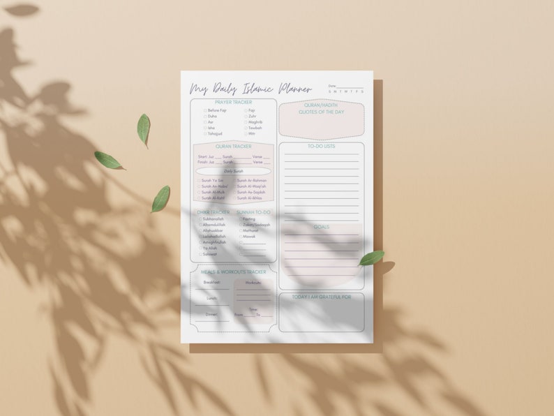 DAILY ISLAMIC PLANNER Printable Muslim Daily Planner Muslim Planner ...