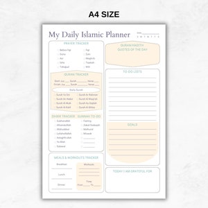 DAILY ISLAMIC PLANNER Printable, Quran Challenge Schedule, Muslim ...