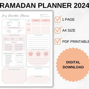 DAILY ISLAMIC PLANNER Printable, Quran Challenge Schedule, Muslim ...