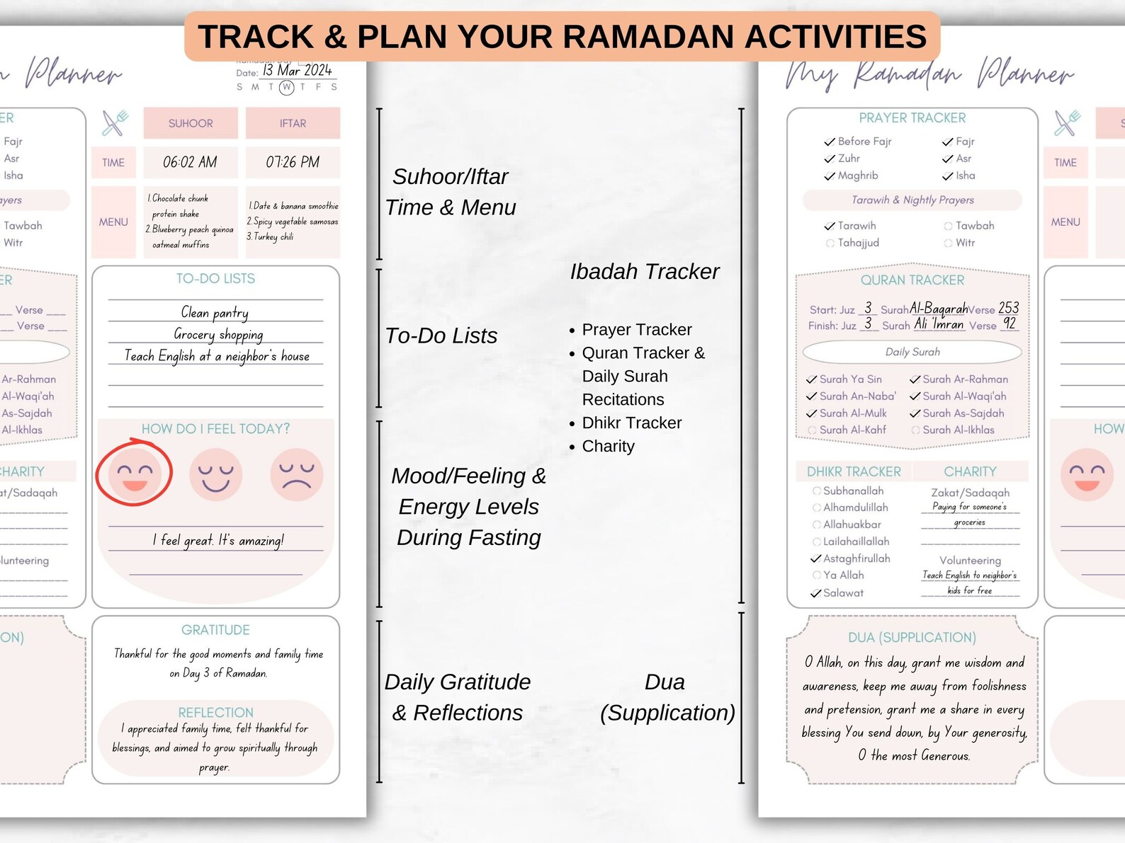Ramadan Planner 2024 Printable, Ramadan Tracker, Ramadan Journal ...