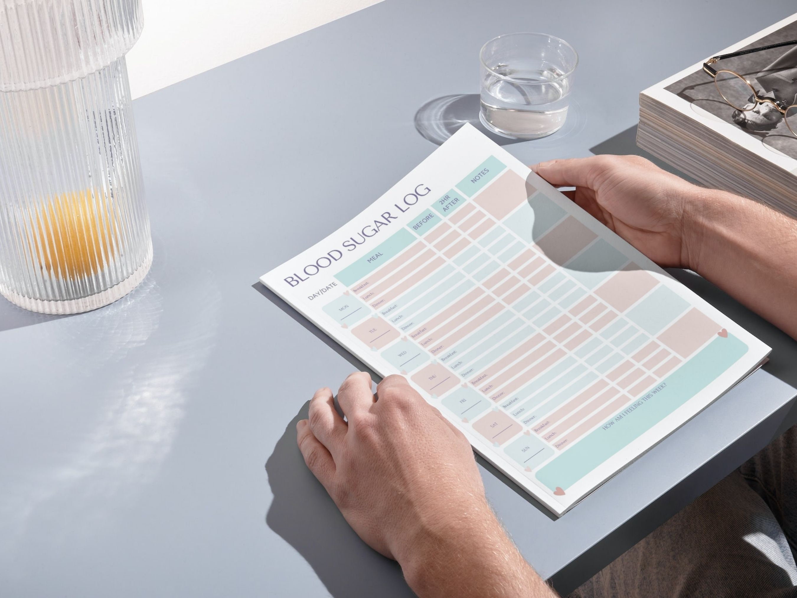 Blood Sugar Log Printable, Blood Sugar Tracker, Diabetes Log, Glucose ...