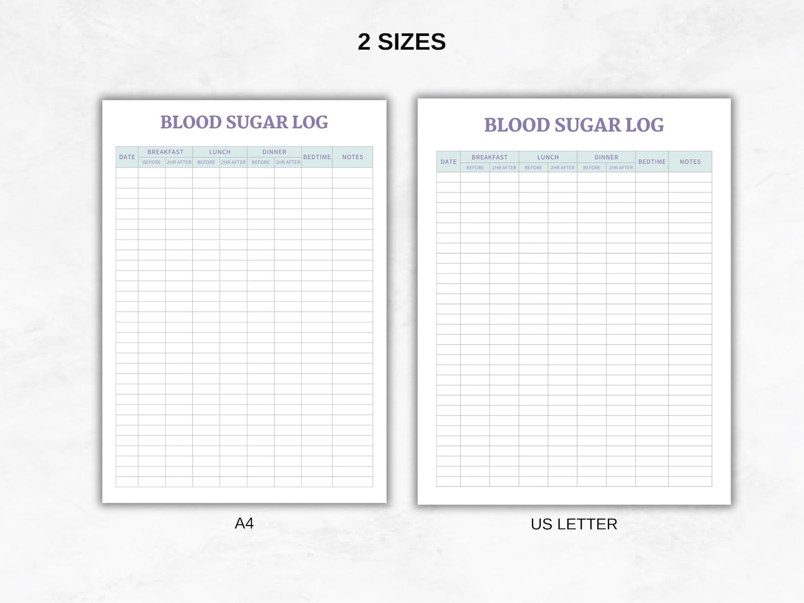Blood Sugar Log Printable, Blood Sugar Tracker, Diabetes Log, Glucose ...
