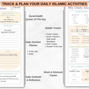 DAILY ISLAMIC PLANNER Printable, Quran Challenge Schedule, Muslim ...