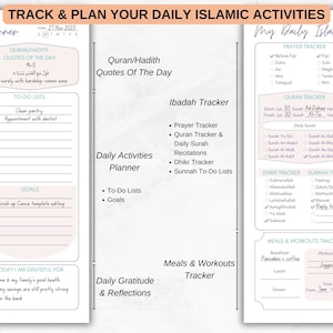 DAILY ISLAMIC PLANNER Printable Muslim Daily Planner Muslim Planner ...