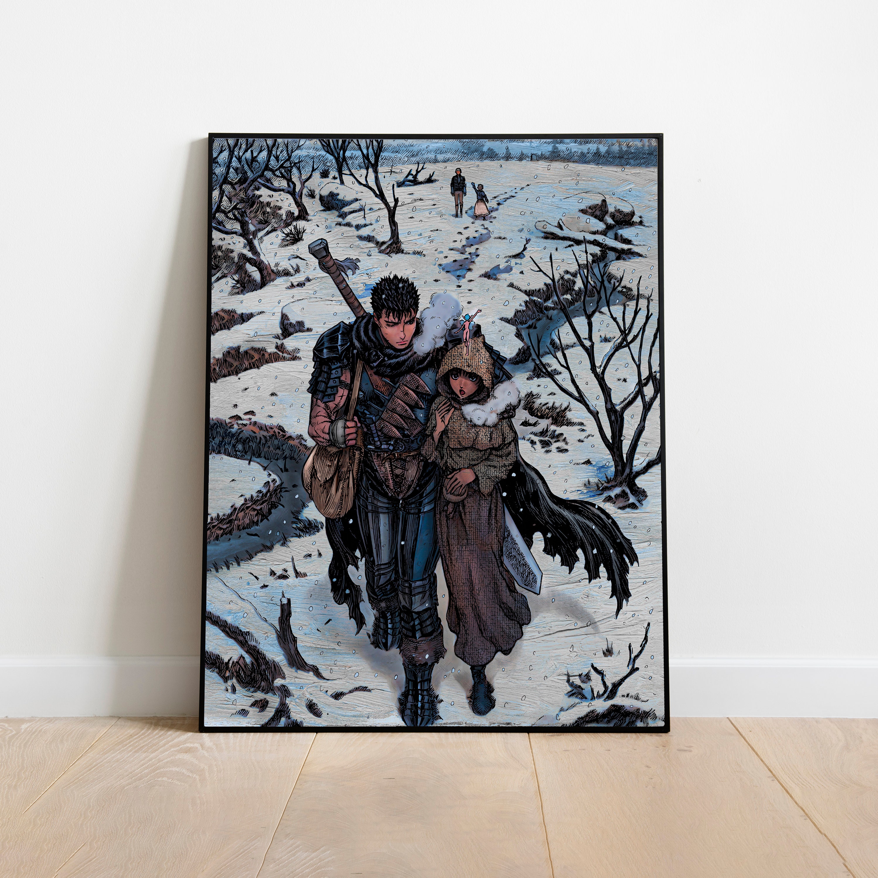 Berserk Poster, Guts and Casca, Colored Manga Poster, Digital 4K Wall ...