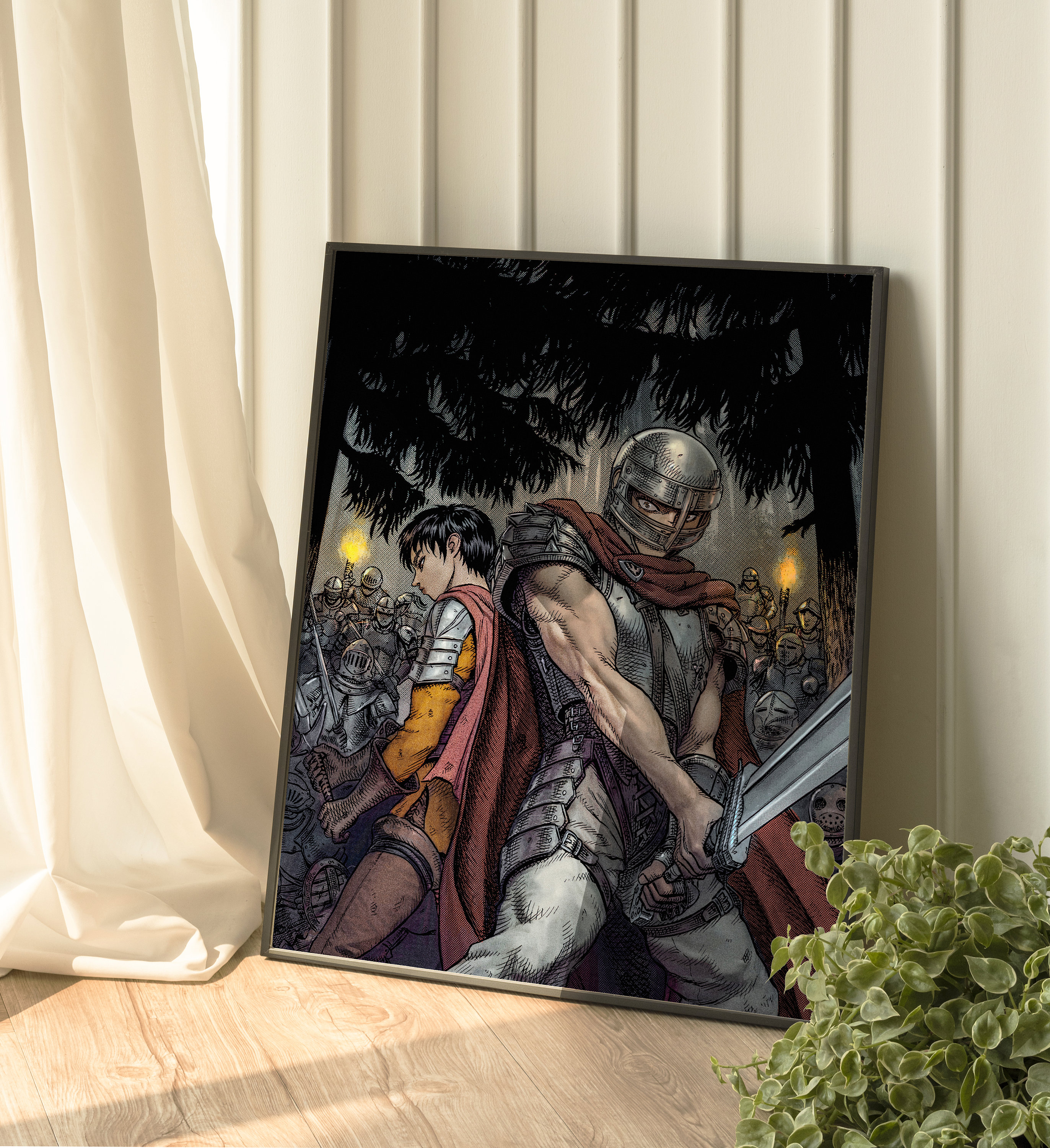Berserk Poster, Guts and Casca, Colored Manga Poster, Digital 4K Wall ...