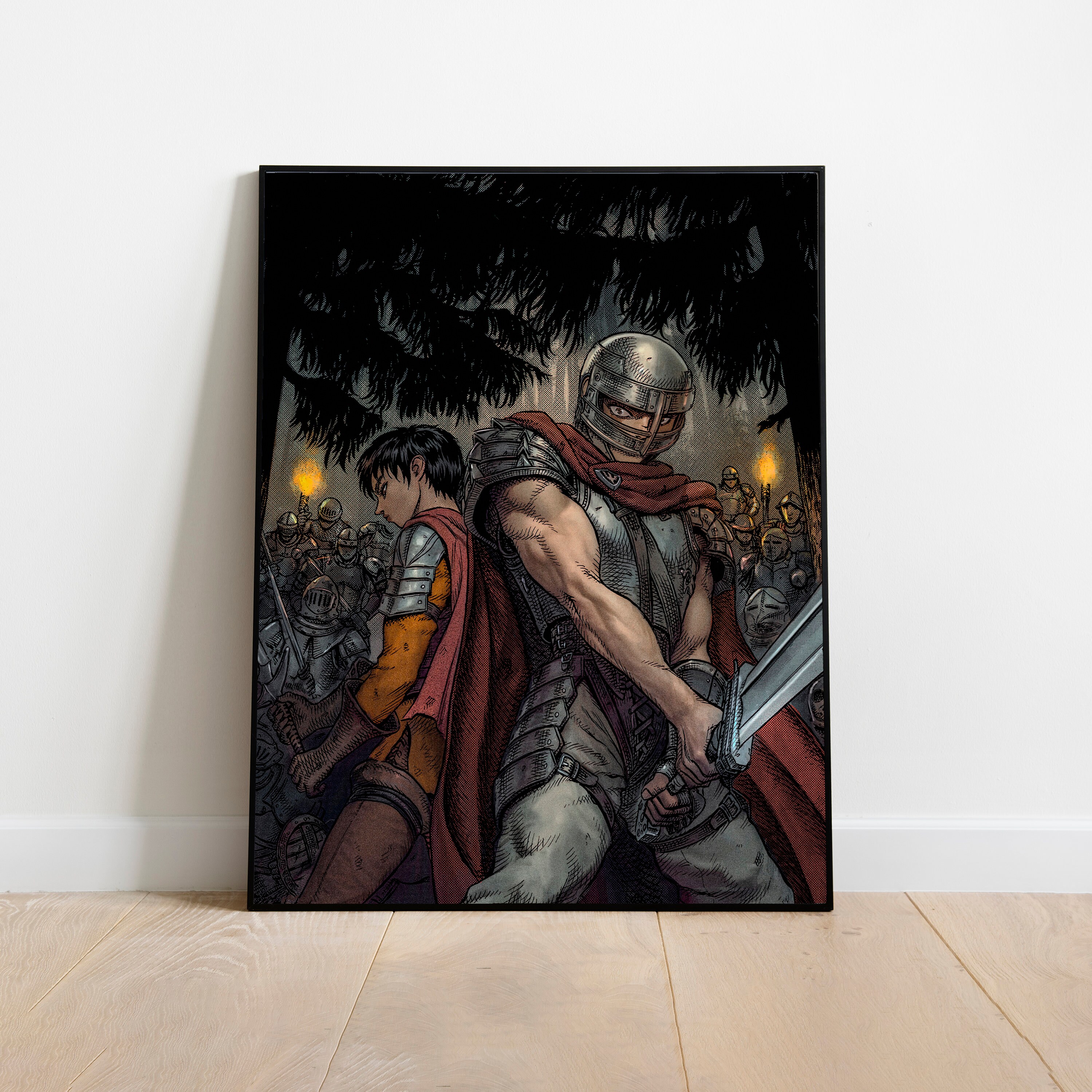 Berserk Poster, Guts and Casca, Colored Manga Poster, Digital 4K Wall ...
