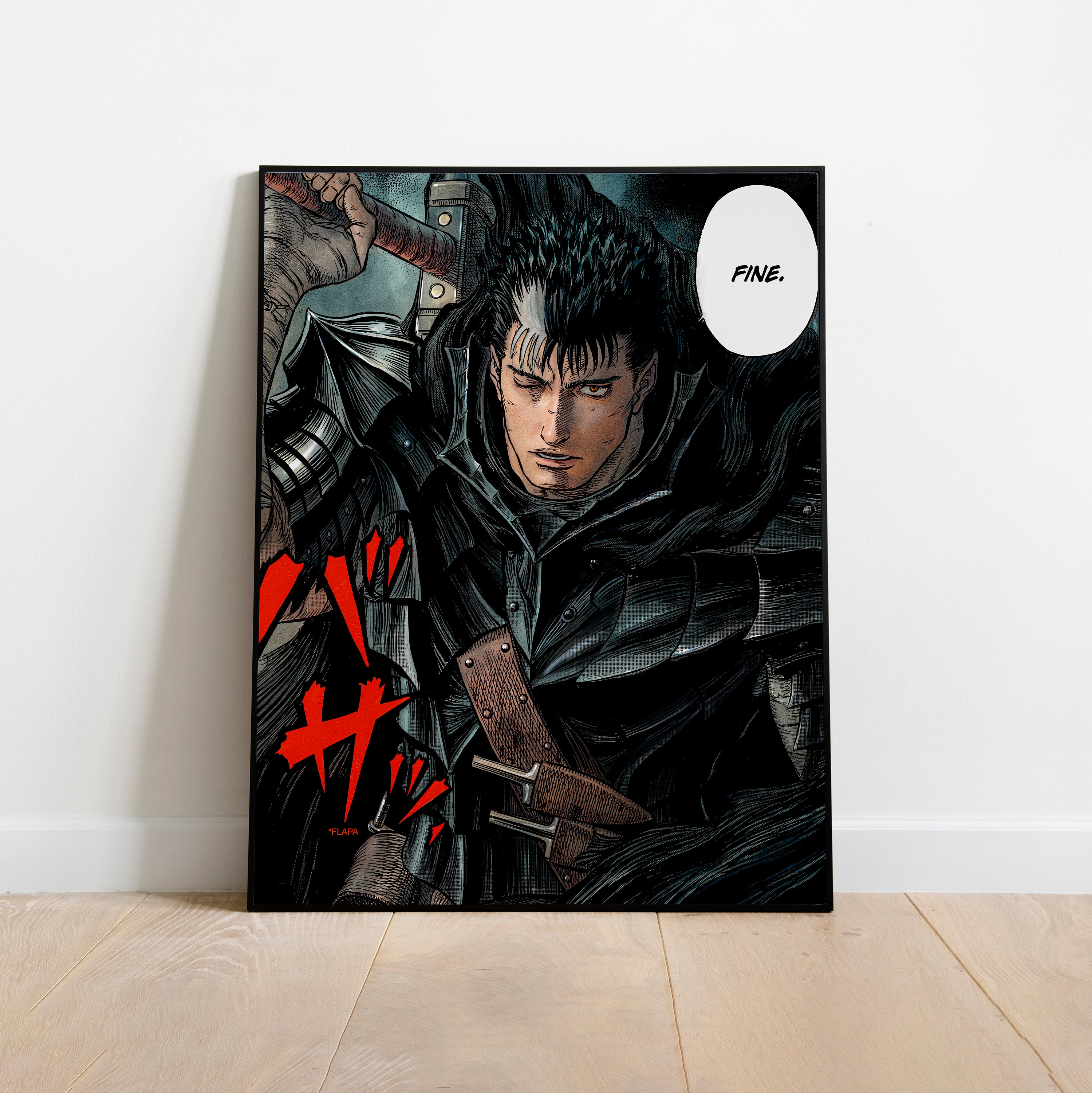 Berserk Poster, Guts, Colored Manga Poster, Digital 4K Wall Print ...