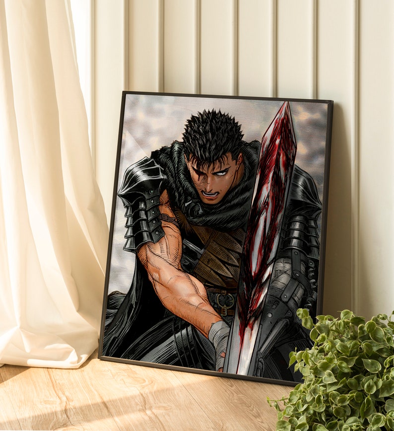 Berserk Poster, Guts, Colored Manga Poster, Digital 4K Wall Print ...
