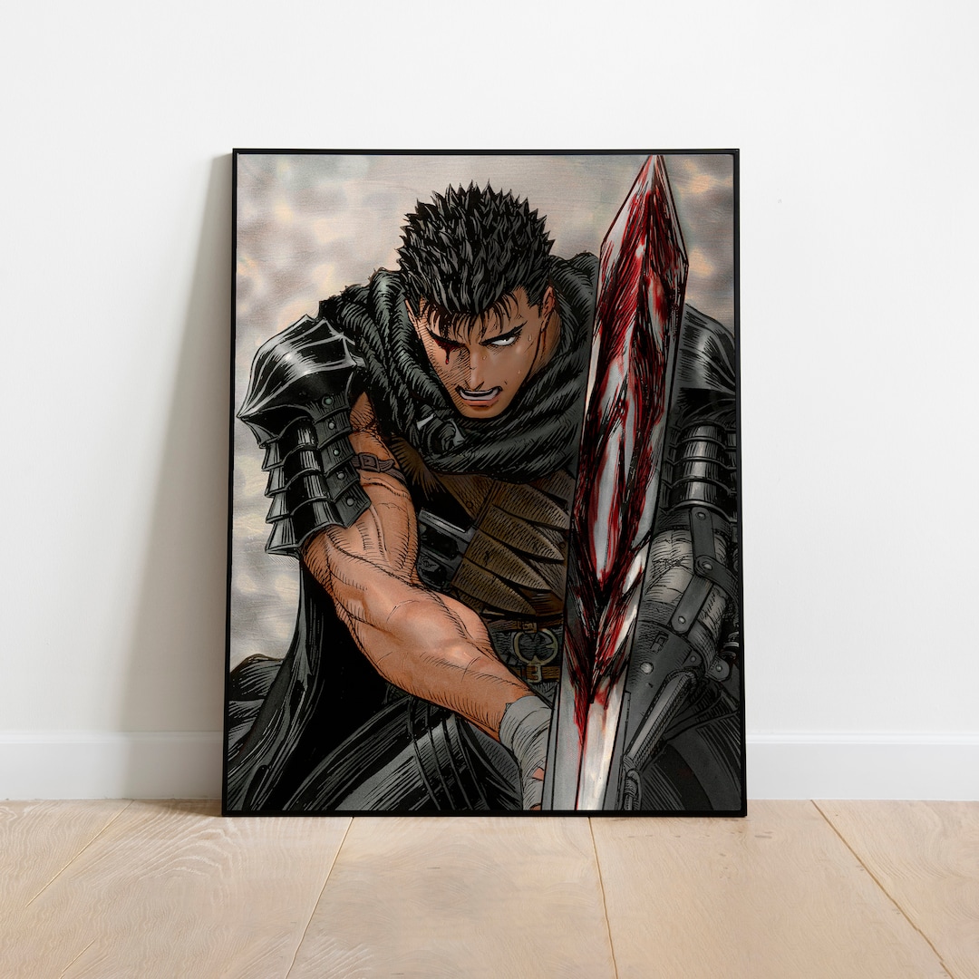 Berserk Poster, Guts, Colored Manga Poster, Digital 4K Wall Print ...