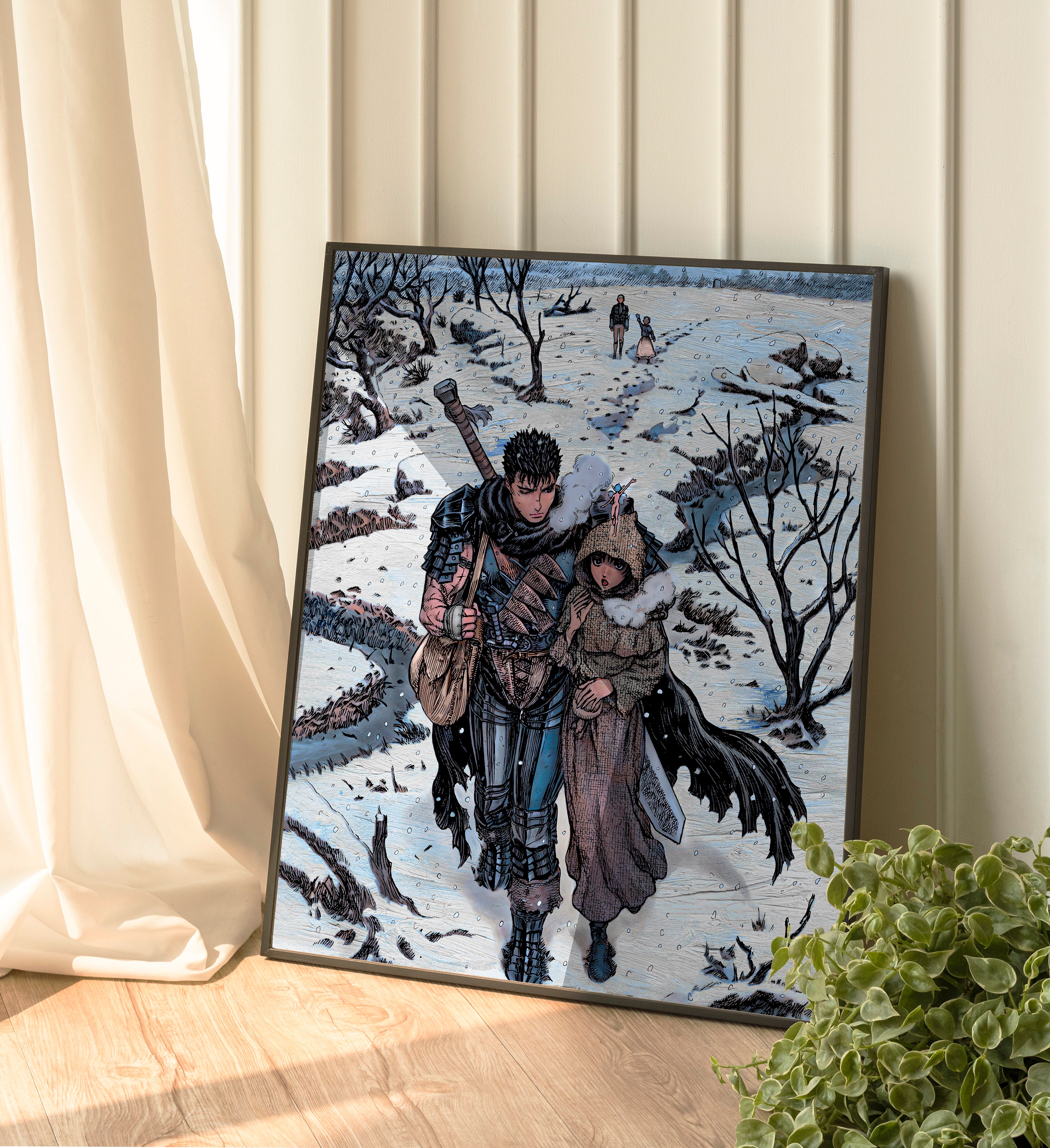 Berserk Poster, Guts and Casca, Colored Manga Poster, Digital 4K Wall ...