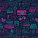 4 Neon Retro Patterns - Etsy