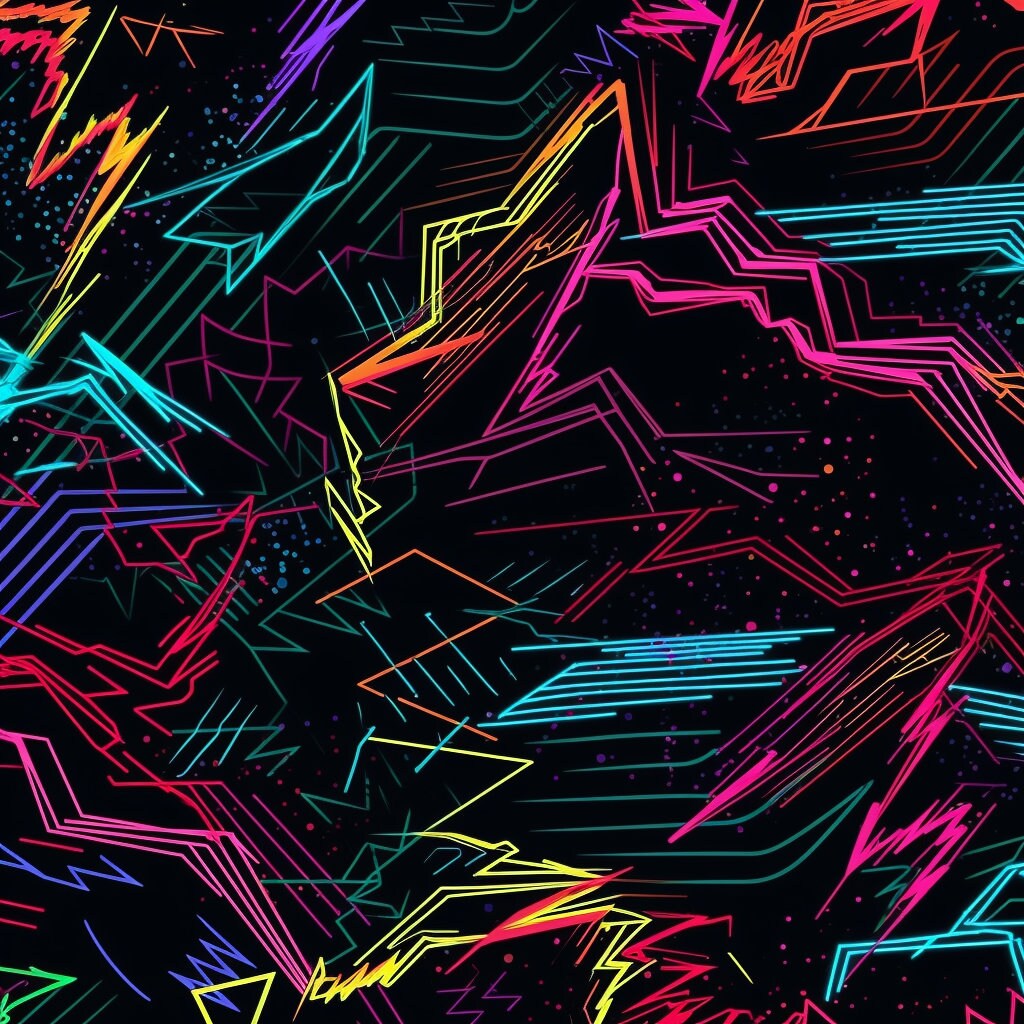 4 Neon Lightning Patterns - Etsy