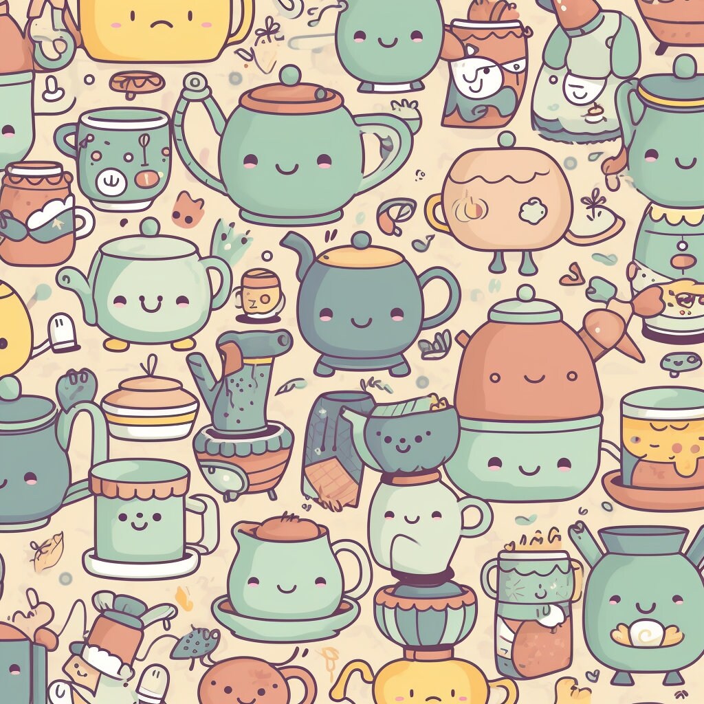 4 Kawaii Cups Patterns - Etsy