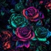 4 Neon Rose Patterns - Etsy
