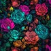 4 Neon Rose Patterns - Etsy