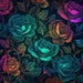 4 Neon Rose Patterns - Etsy