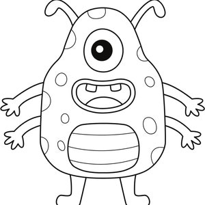 25 Pages of Funny Monster/alien Coloring Pages - Etsy