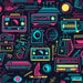 4 Neon Retro Patterns - Etsy