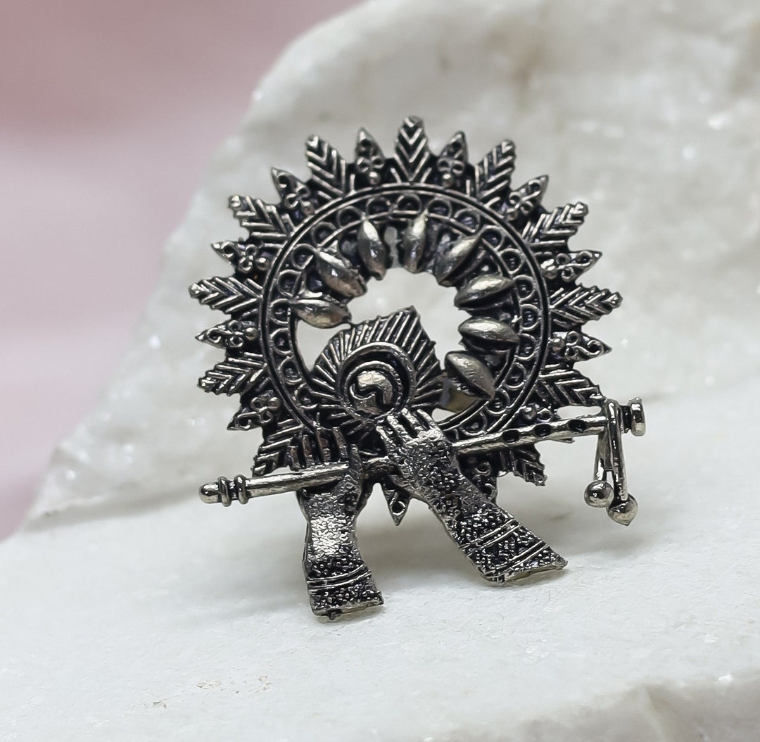Krishna-hindu Religious God Krishna Handmade Silver Oxidised Ring ...