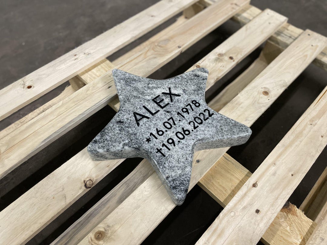 Star-shaped Gravestone 50x50cm Including Engraving and Delivery ...