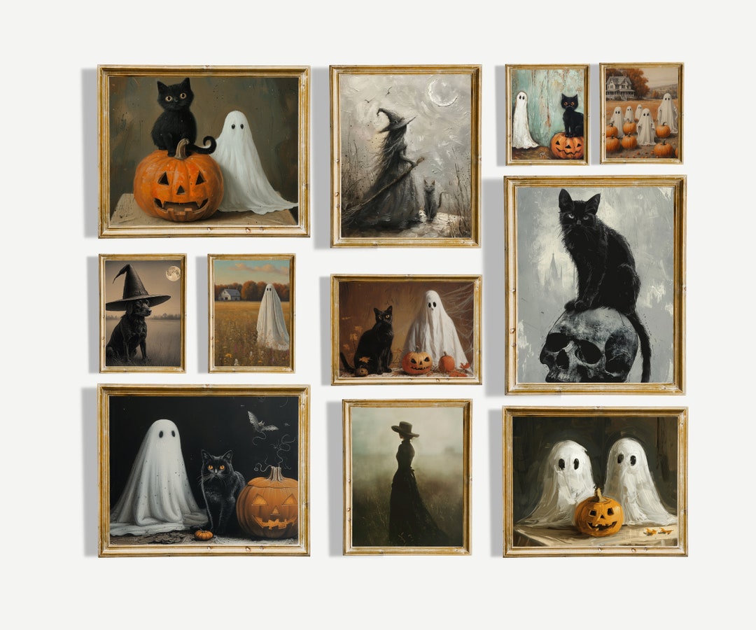 Halloween Gallery Wall Art SET of 11 Digital Prints, Halloween ...