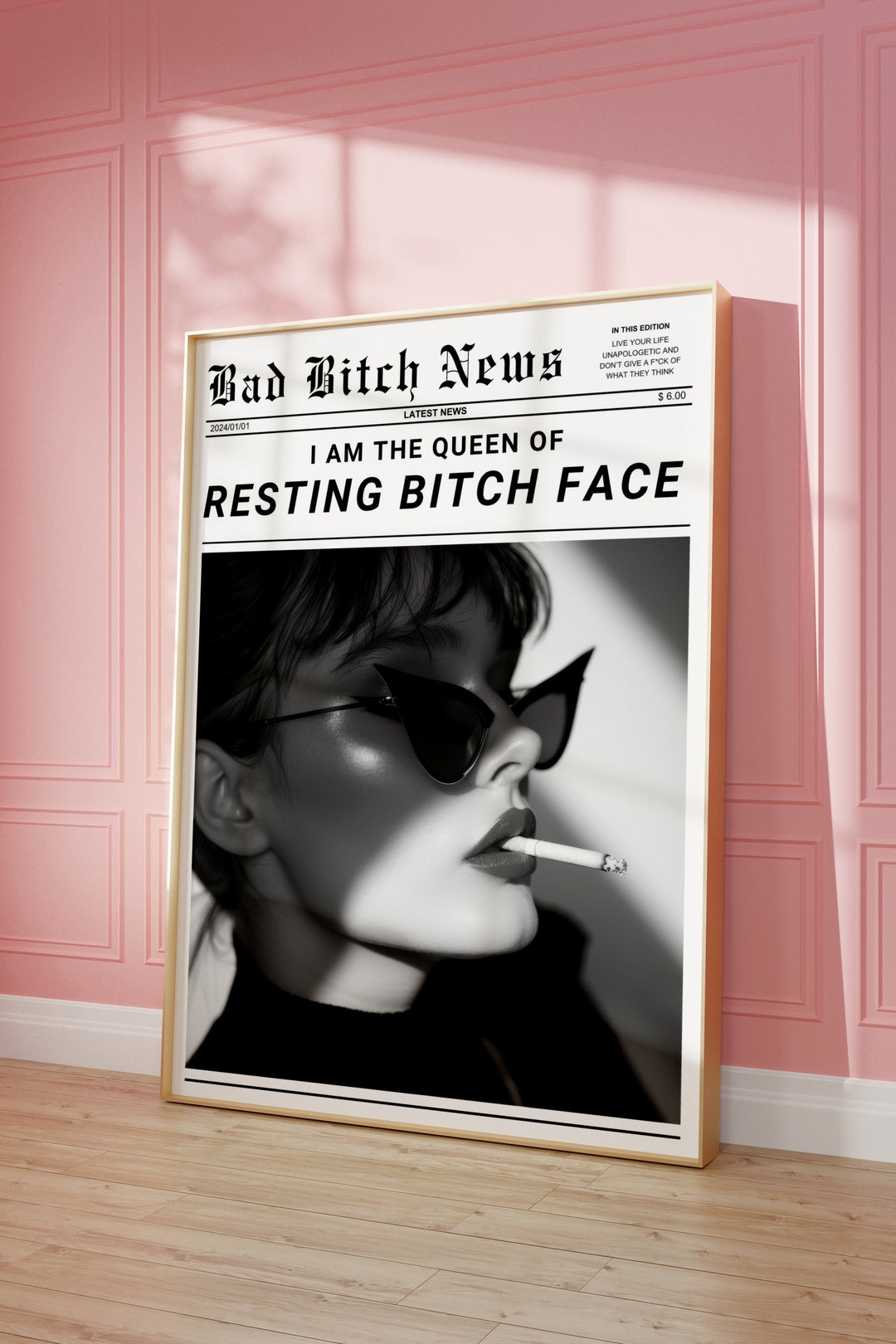 Preppy Newspaper Print, Retro New York News Wall Art, Hot Girls, That ...