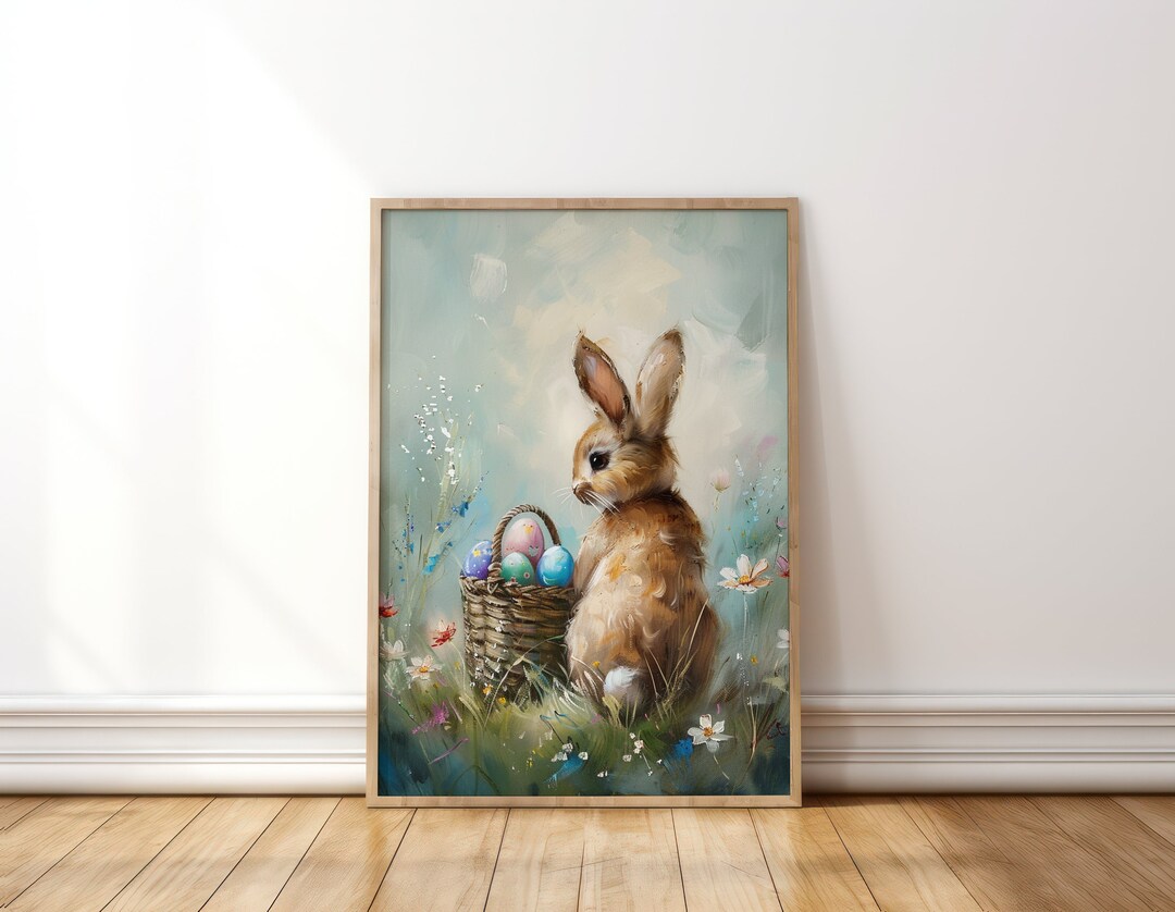 Cute Easter Bunny Printable Easter Wall Art Easter Print Spring Print ...