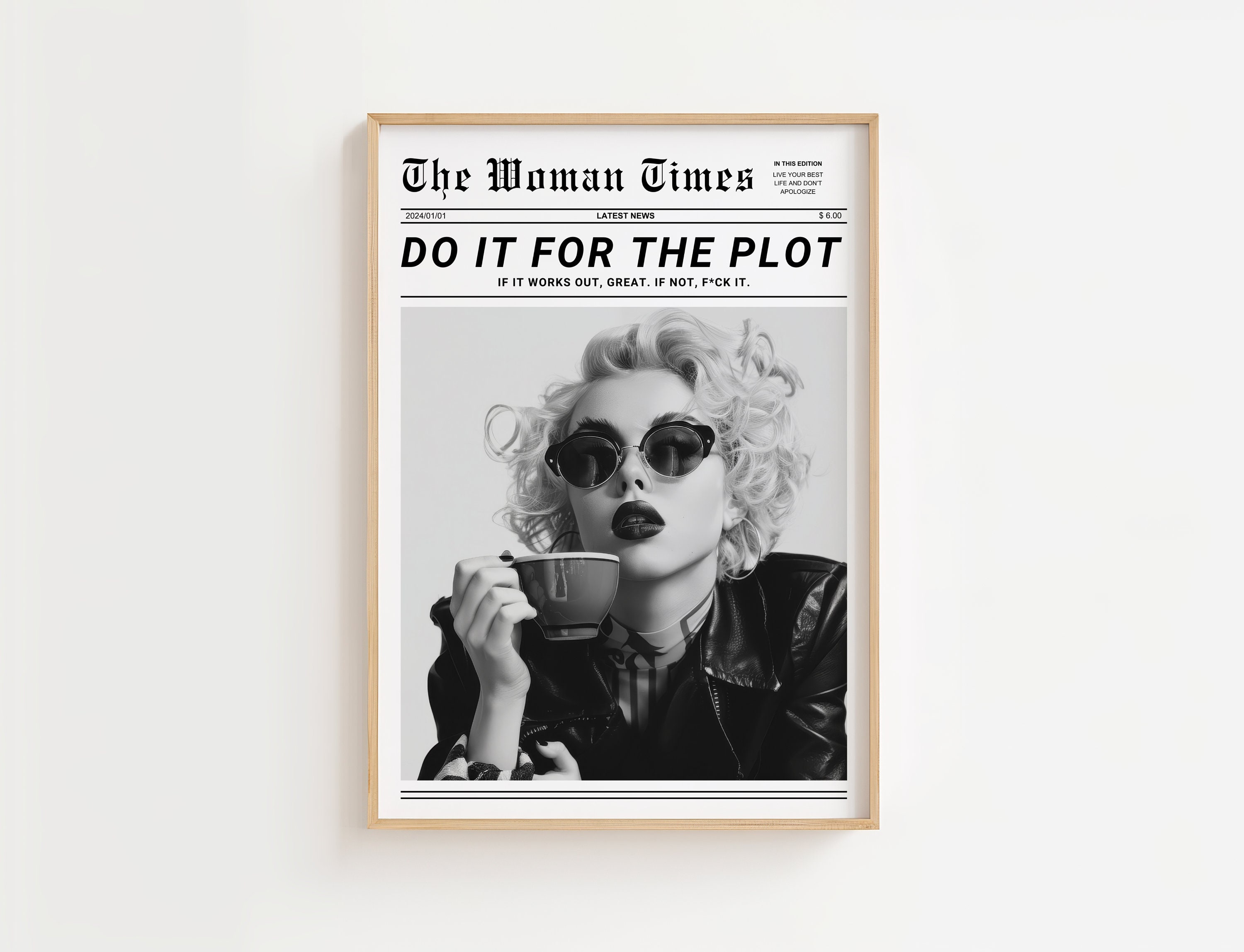 Trendy Newspaper Do It for the Plot Wall Art, New York News Print ...